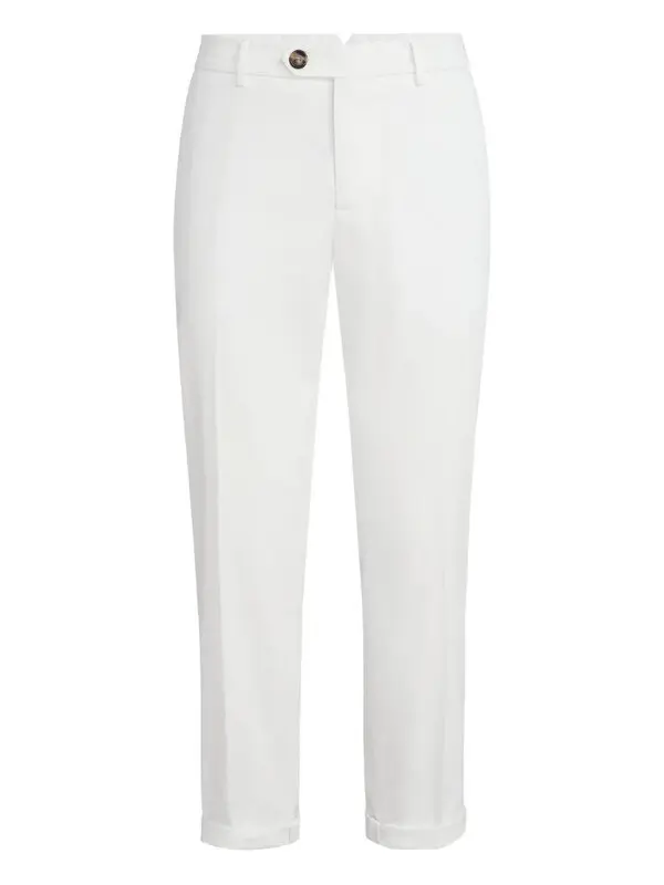 Brunello Cucinelli Garment Dyed Cotton Gabardine Trousers