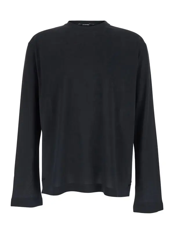 Jacquemus Le T-shirt Rond Carre' Crew Neck T-shirt With Long Sleeves In Tech Fabric For - Multicolor