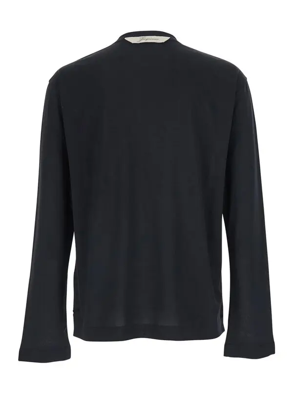 Jacquemus Le T-shirt Rond Carre' Crew Neck T-shirt With Long Sleeves In Tech Fabric For - Multicolor