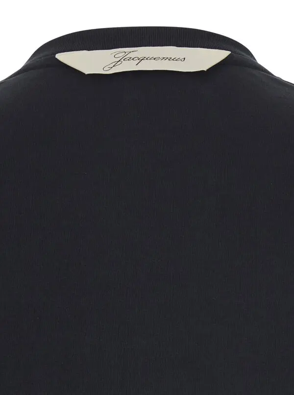 Jacquemus Le T-shirt Rond Carre' Crew Neck T-shirt With Long Sleeves In Tech Fabric For - Multicolor