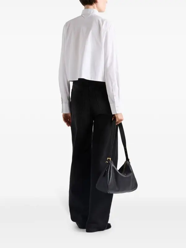 Prada Embellished Cotton Poplin Boxy Shirt