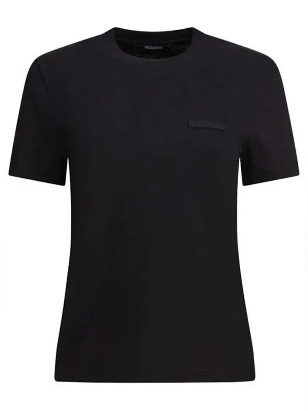 Jacquemus Grosgrain Short Sleeve T-shirt - Black