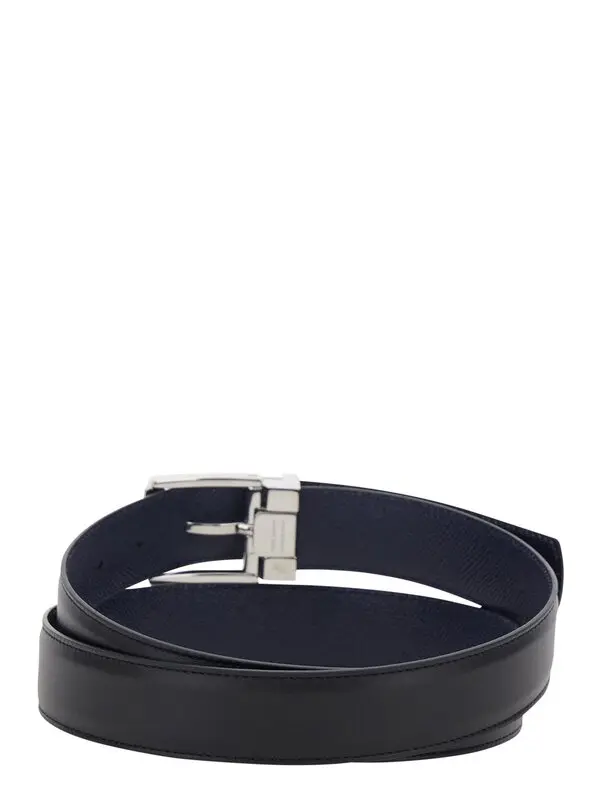 FERRAGAMO Double Adjustable Belt With Black Leather Buckle