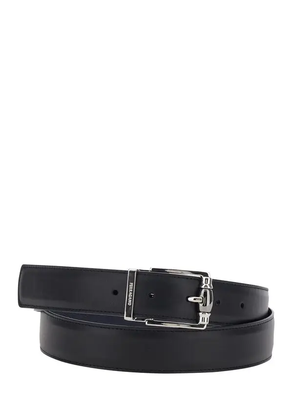 FERRAGAMO Double Adjustable Belt With Black Leather Buckle - Multicolor