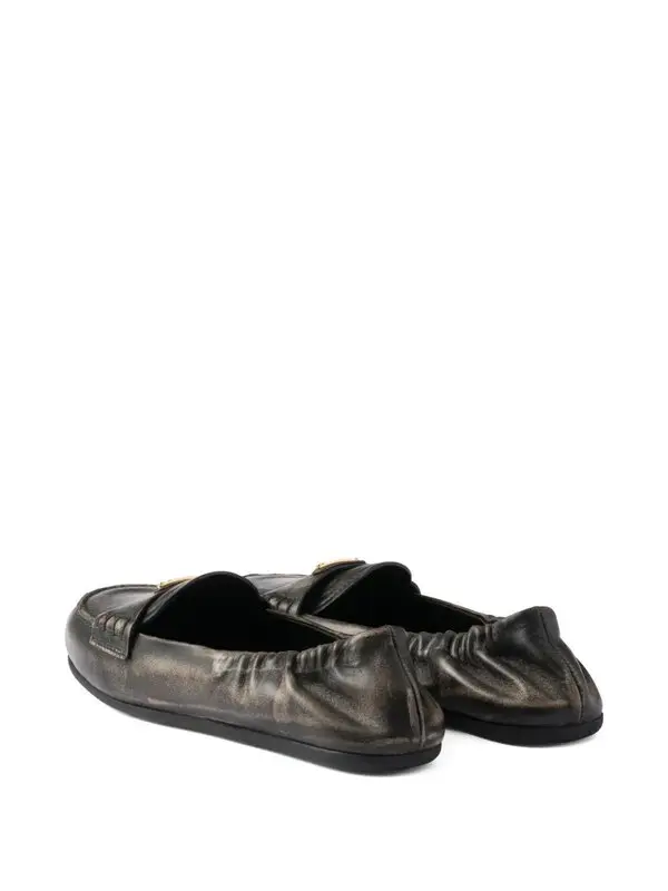 Prada Deconstructed Nappa Leather Loafers - Black