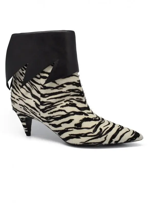 Saint Laurent Zebra Effect Ankle Boots