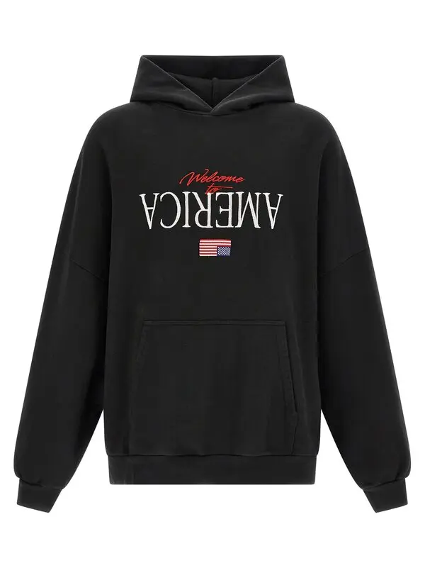 WILLY CHAVARRIA Welcome To America Hooligan" Hoodie - Black