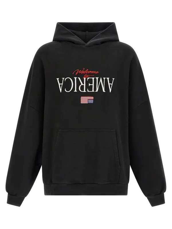 WILLY CHAVARRIA Welcome To America Hooligan" Hoodie - Black