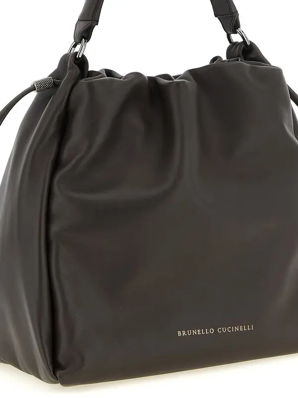 Brunello Cucinelli Bucket Mellow Lamb Leather Handbag