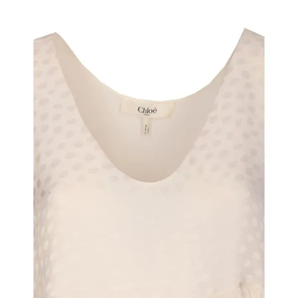 Chloé Sleeveless Polka Dot Silk Top