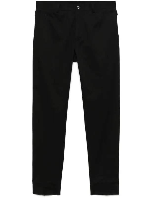 Dolce & Gabbana Logo-embroidered Tapered Leg Cotton Trousers - Black