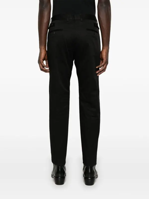 Dolce & Gabbana Logo-embroidered Tapered Leg Cotton Trousers - Black
