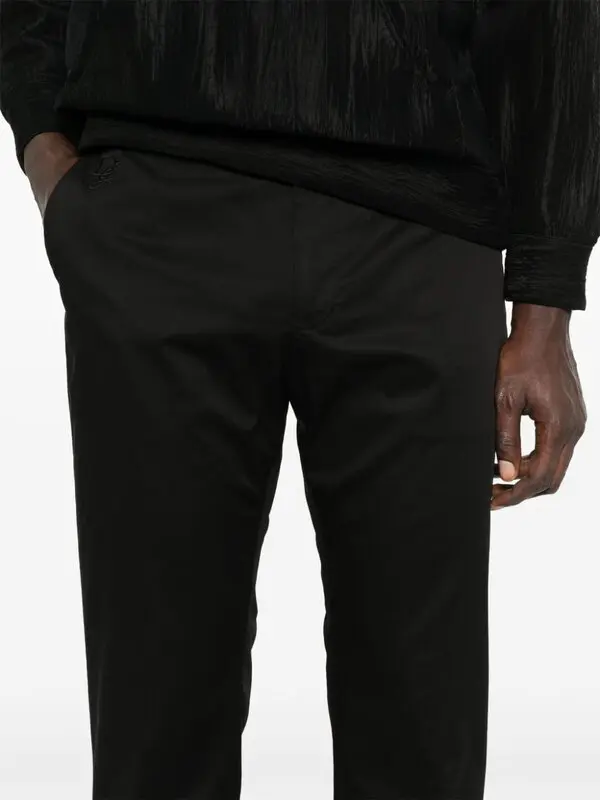Dolce & Gabbana Logo-embroidered Tapered Leg Cotton Trousers - Black
