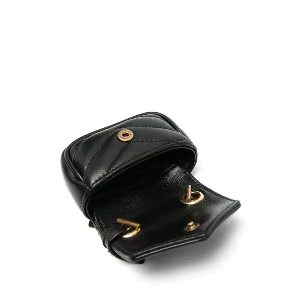 Saint Laurent Lamb Skin Quilted Cassandre Plaque Chain Wallet