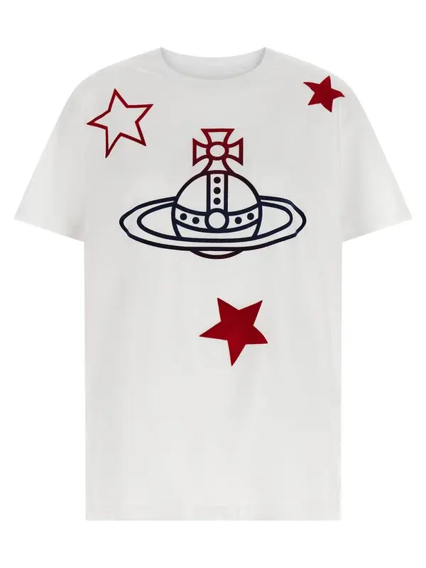 VIVIENNE WESTWOOD Orb And Stars Cotton T-shirt - White