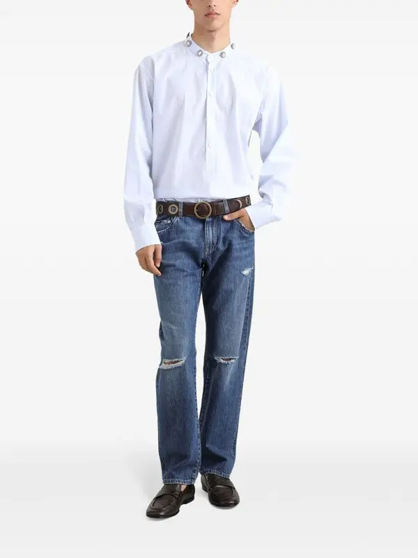 Dolce & Gabbana Classic Cotton Jeans With Abrasions - Blue