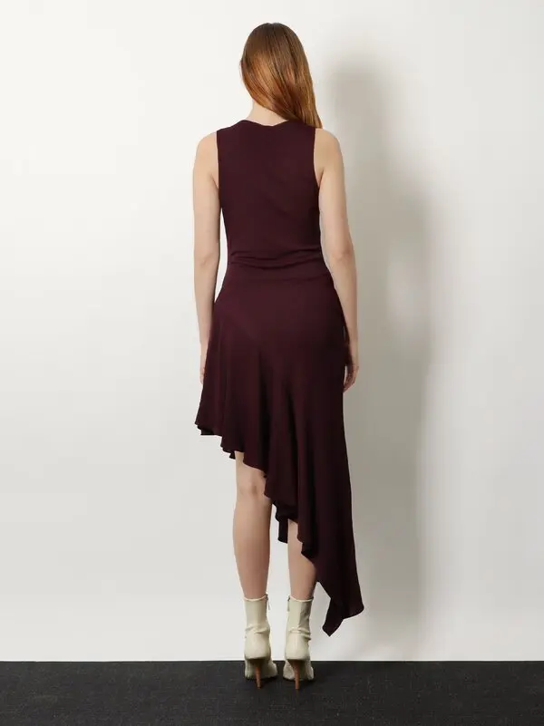 Alaïa Long Asymmetrical Viscose Dress