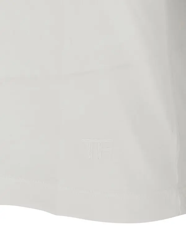 TOM FORD T-shirt 'cotton Silk Ss' White With Round Neck In Cotton And Silk - Multicolor