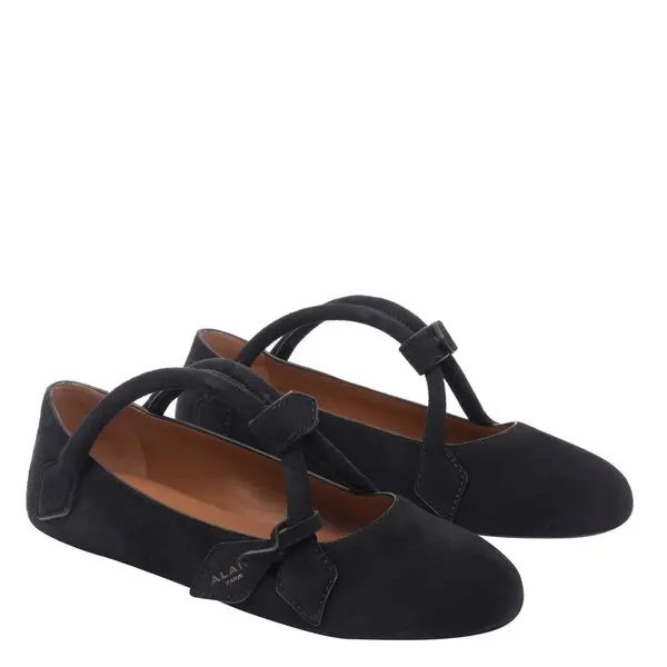 Alaïa Suede Mary Jane Flats