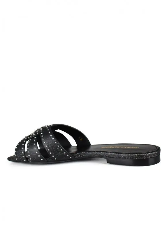 Saint Laurent Tribute Studded Leather Mules