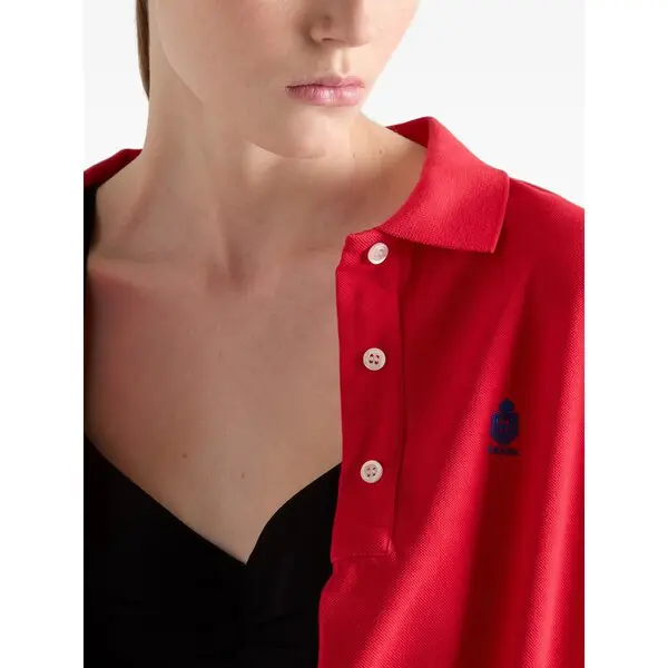 Prada Cotton Piqué Knit Long Sleeve Polo Top
