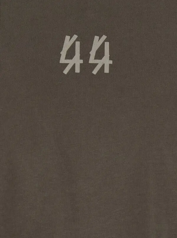 44 LABEL GROUP Grey Crew Neck T-shirt With Maxi Logo On The Back In Cotton For