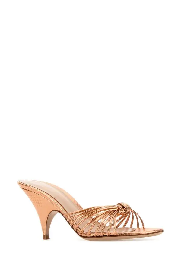 GIANVITO ROSSI Ayer Snake Embossed Leather Mules - Orange