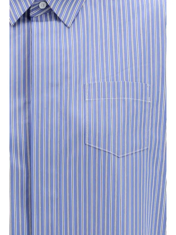 Sacai Striped Poplin Shirt With Double Layer Sleeves