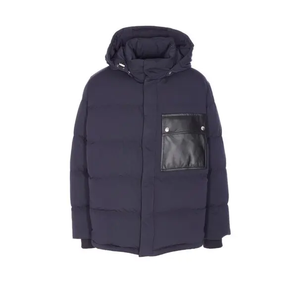 Bottega Veneta Quilted Down Jacket With Intrecciato Leather Patches