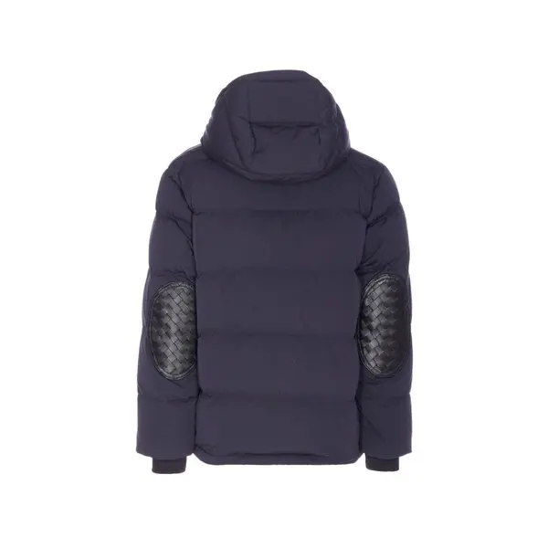 Bottega Veneta Quilted Down Jacket With Intrecciato Leather Patches