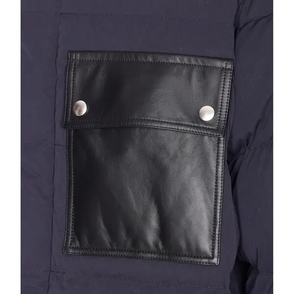 Bottega Veneta Quilted Down Jacket With Intrecciato Leather Patches