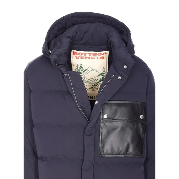 Bottega Veneta Quilted Down Jacket With Intrecciato Leather Patches