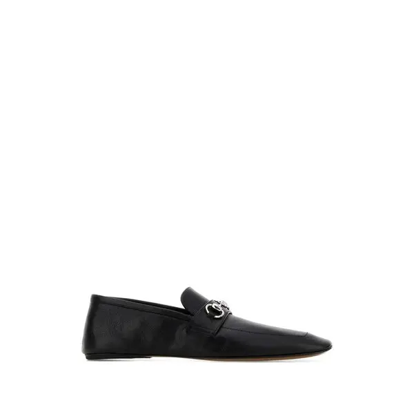Gucci Leather Horsebit Detail Loafers - Black