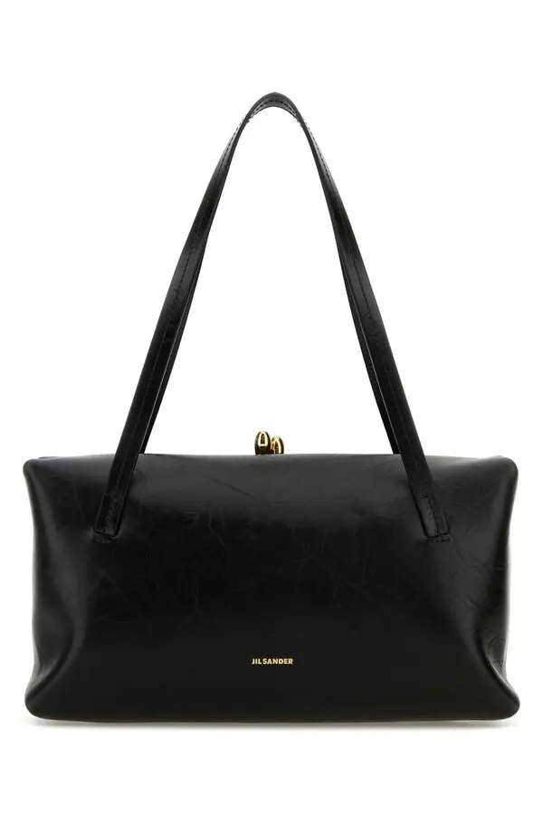 JIL SANDER Leather Goji Pillow Handbag - Black
