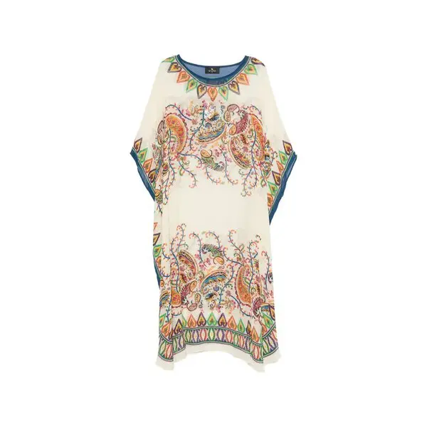 Etro Paisley Print Round Neck Day Dress