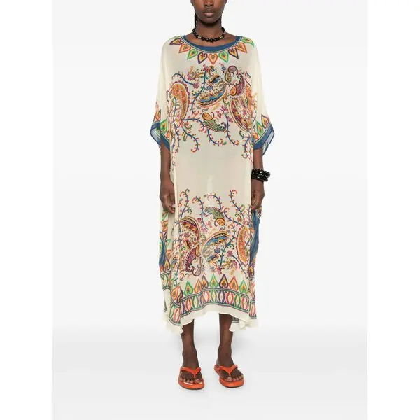 Etro Paisley Print Round Neck Day Dress