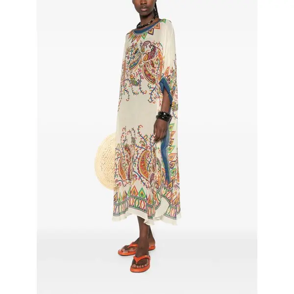 Etro Paisley Print Round Neck Day Dress