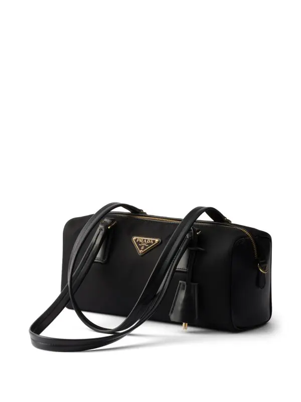 Prada Re-nylon And Leather Medium Top-handle Bag With Padlock
