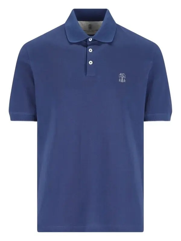 Brunello Cucinelli Short Sleeve Polo Shirt With Logo - Multicolor