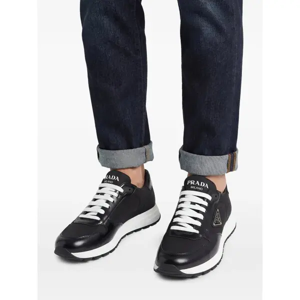 Prada Low-top Trainers With Logo Plaque