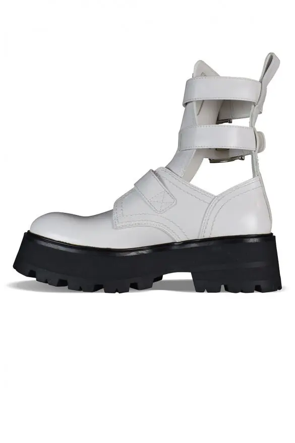 Alexander McQueen Rave Buckle Boots - White