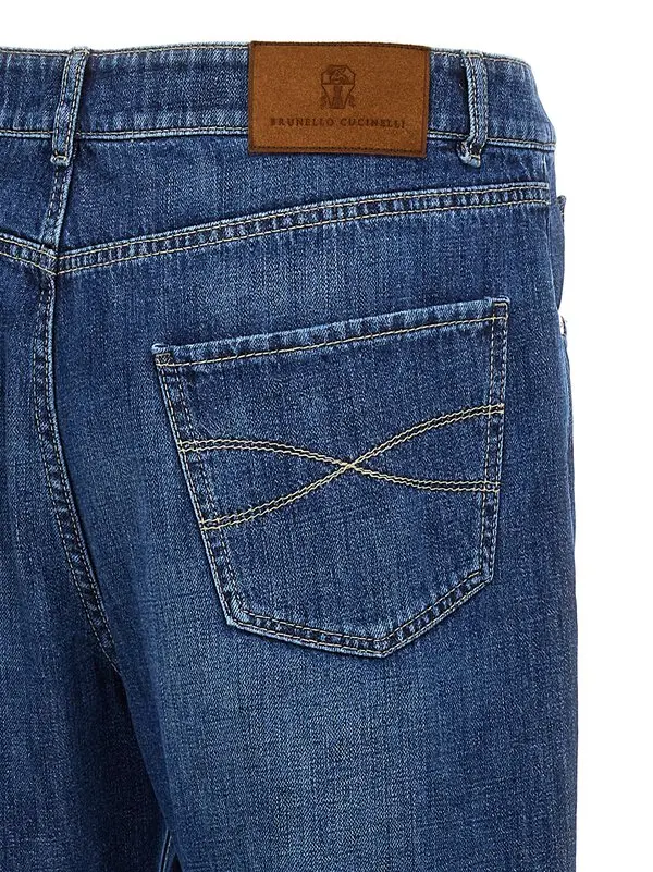 Brunello Cucinelli Denim Jeans With Button Closure - Blue