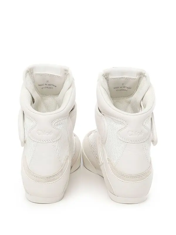 Chloé Mesh And Suede Kick High-top Sneakers - White