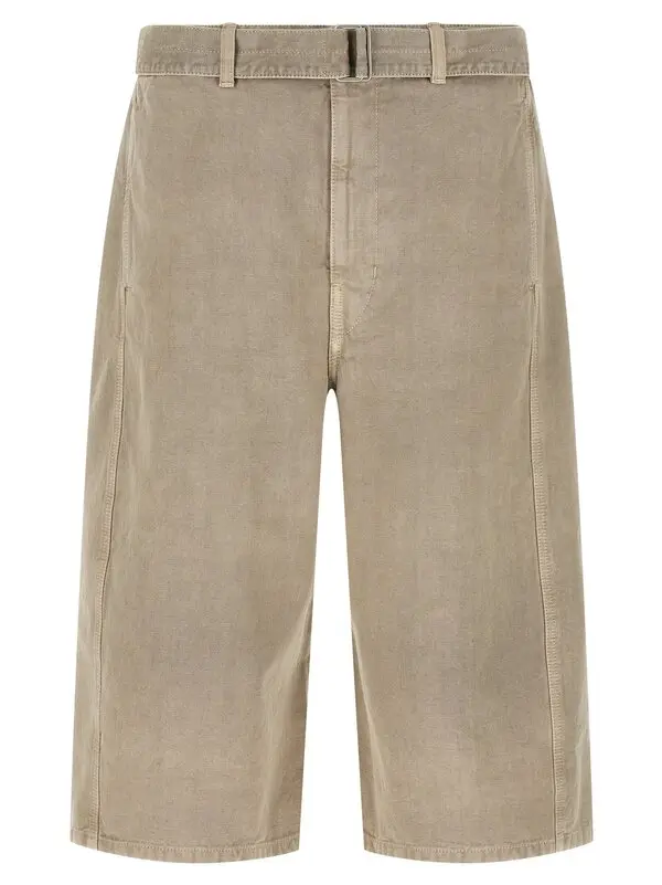LEMAIRE Garment-dyed Cotton Denim Bermuda Shorts With Flared Wide Leg