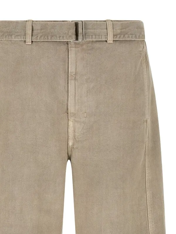 LEMAIRE Garment-dyed Cotton Denim Bermuda Shorts With Flared Wide Leg