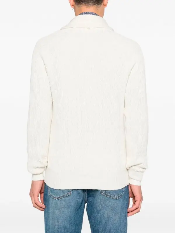 Brunello Cucinelli English Rib Knit Shawl Collar Cardigan - Multicolor