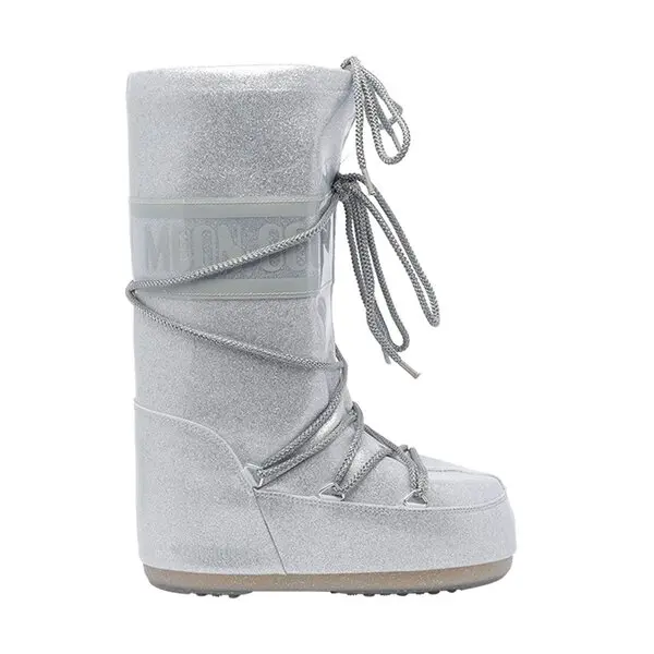 Moon Boot Glittered Knee-high Lace-up Boots