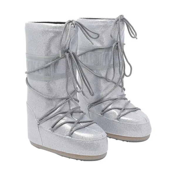 Moon Boot Glittered Knee-high Lace-up Boots