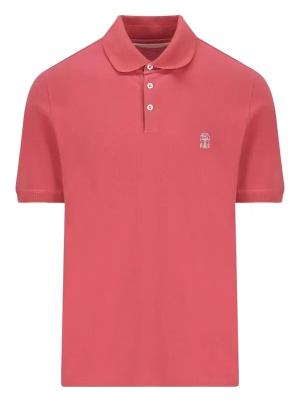 Brunello Cucinelli Short Sleeve Polo Shirt With Logo - Multicolor