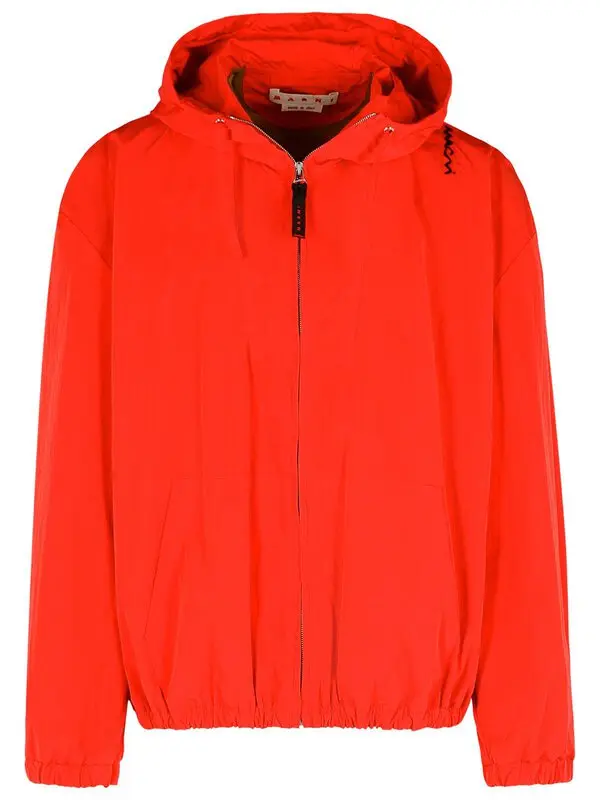 Marni Cotton Blend Jacket With Embroidered Logo